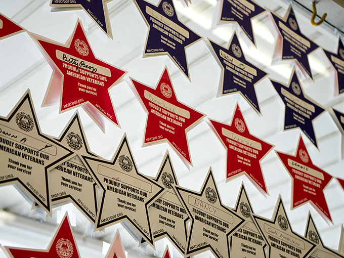Stars honor supporters who help veterans – your bargain hunting transforms into patriotism with every purchase you make.