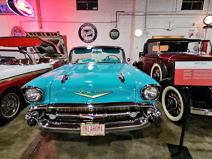 The turquoise 1957 Chevy Bel Air – with its iconic fins and chrome – remains the ultimate symbol of America's mid-century automotive optimism.