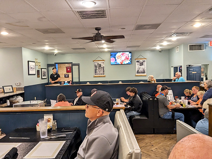 A dining room filled with locals—always the surest sign you've found the real deal. Notice nobody's looking at their phones—they're too busy eating.