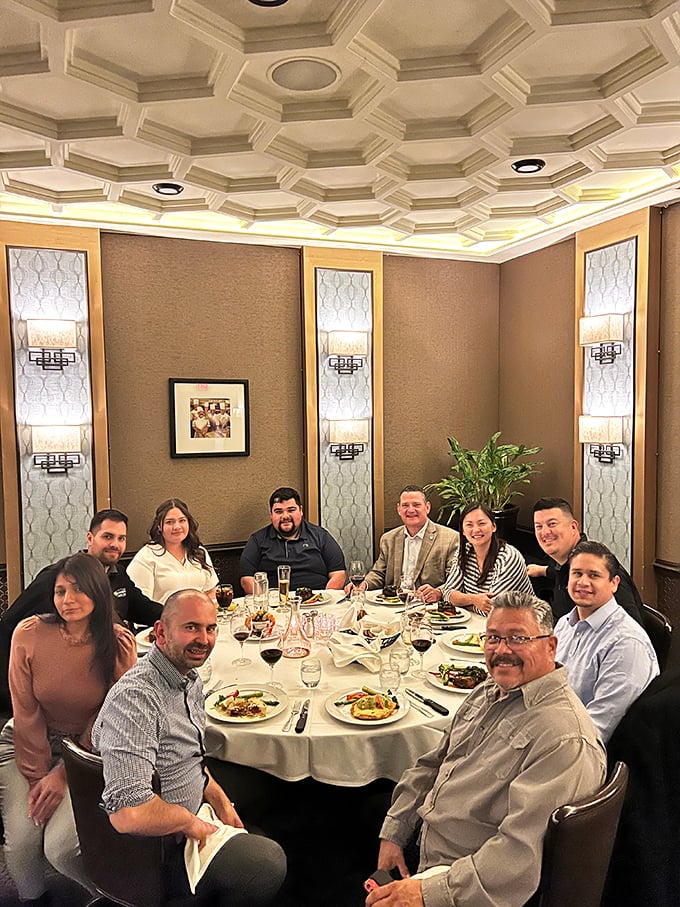 Private dining rooms where memories are made between bites. The hexagonal ceiling watches over celebrations like a geometric guardian angel.