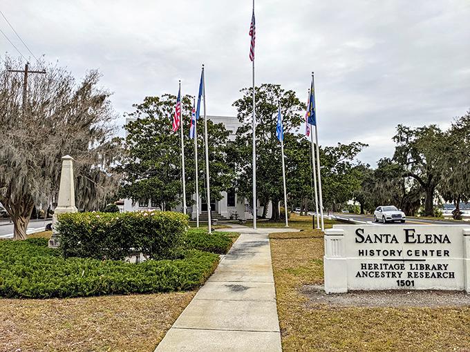 The Santa Elena History Center – where flags flutter in the breeze as if waving you in to discover stories centuries in the making.