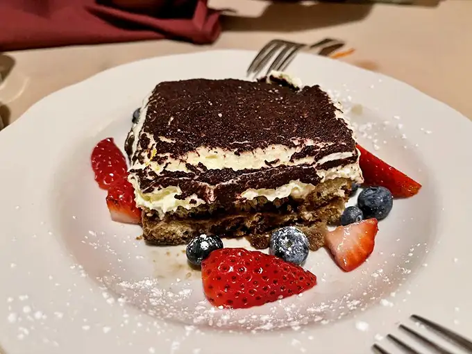 Tiramisu that would make your Italian grandmother weep with joy. Layers of coffee-soaked decadence that somehow manages to be both rich and light.