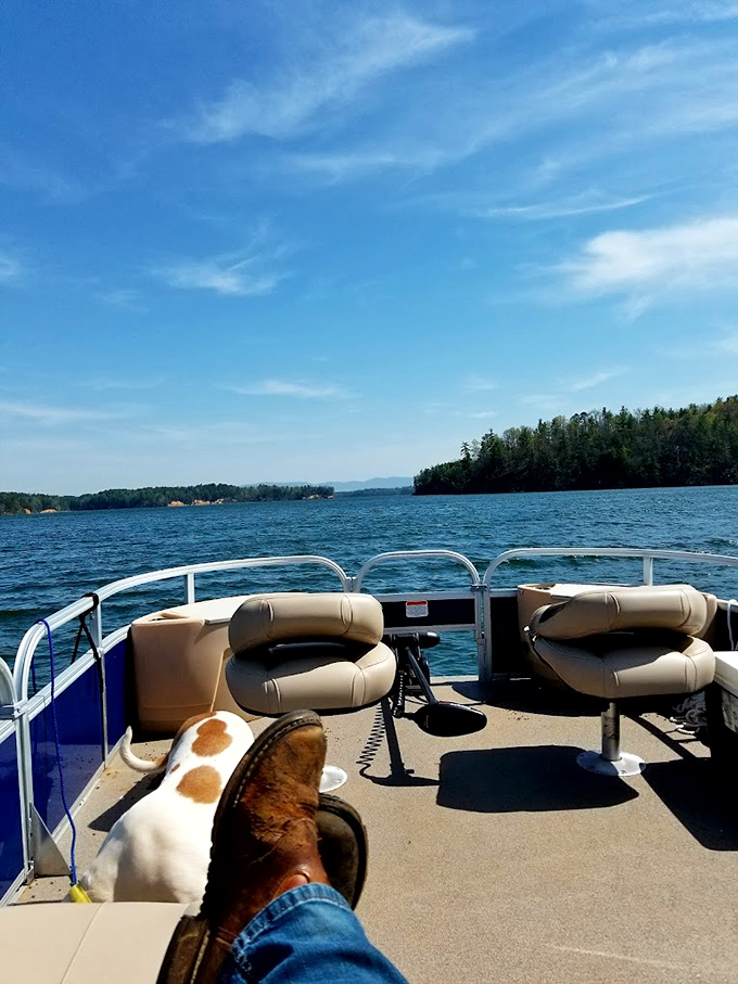 Kick back on the pontoon with that "I've finally arrived" feeling—cowboy boots optional but highly recommended.