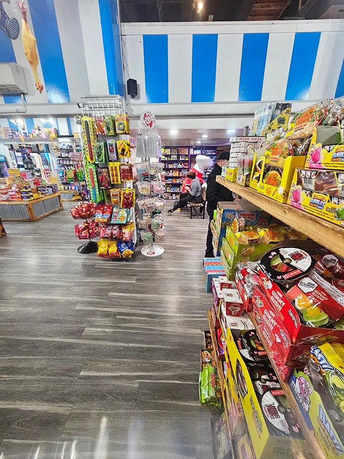 Strategic displays designed by people who understand that rational shopping behavior doesn't apply when nostalgia is involved. Brilliant marketing psychology at work.