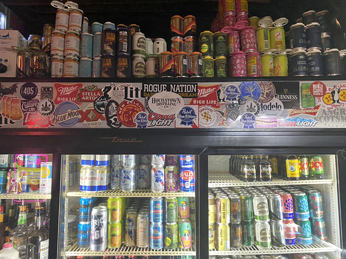 Behind the bar, a colorful armada of aluminum soldiers stands ready for duty—from everyday domestics to "what's that one?" wildcards.