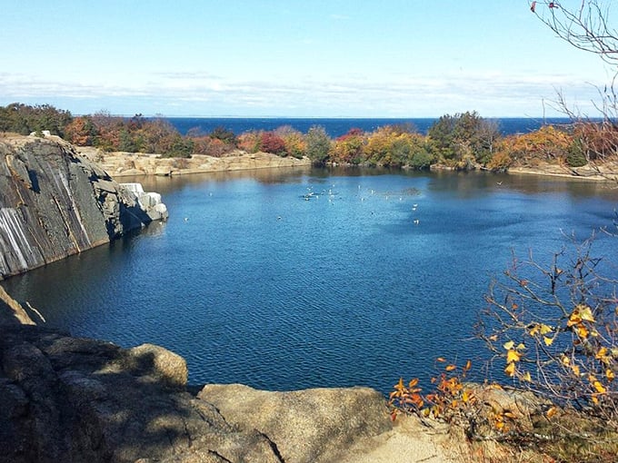 The quarry at Halibut Point State Park—where industrial scars have healed into something more beautiful than anyone could have planned.