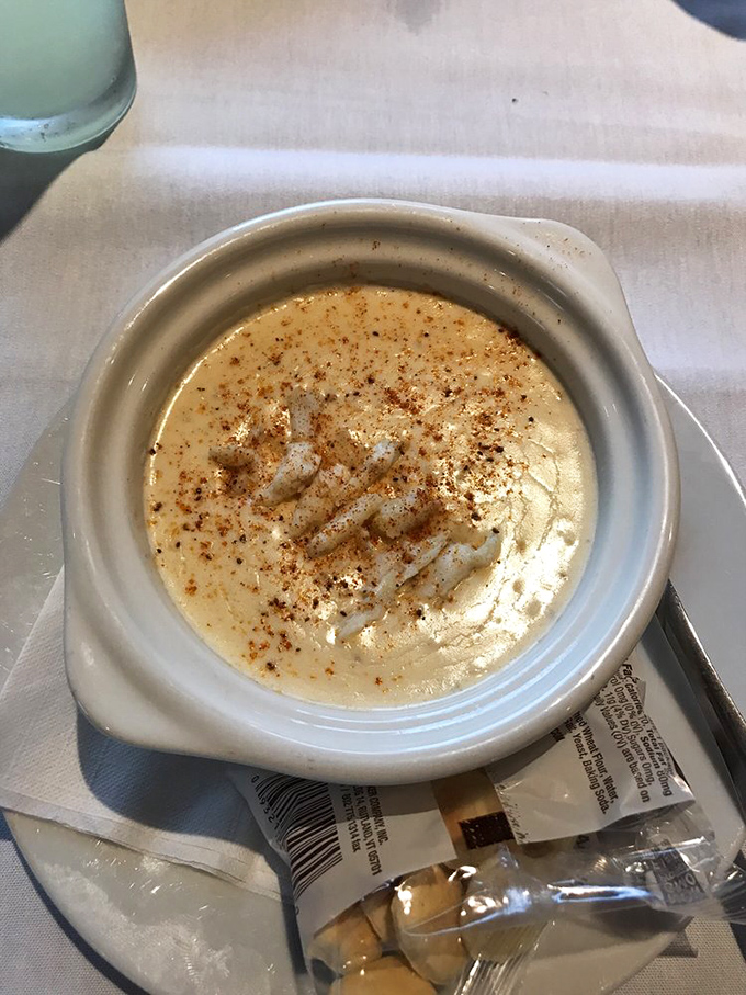 Maryland cream of crab soup that's basically a warm hug in a bowl—with enough lumps of crabmeat to make you feel truly special.