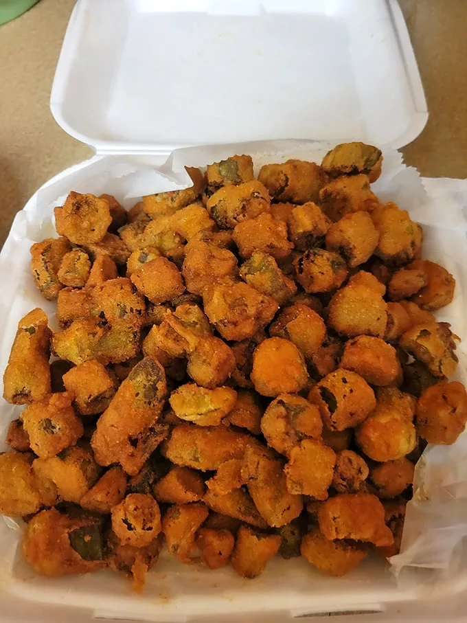 Fried okra that avoids the cardinal Southern sin—sogginess. These golden nuggets provide the perfect textural contrast to tender BBQ.