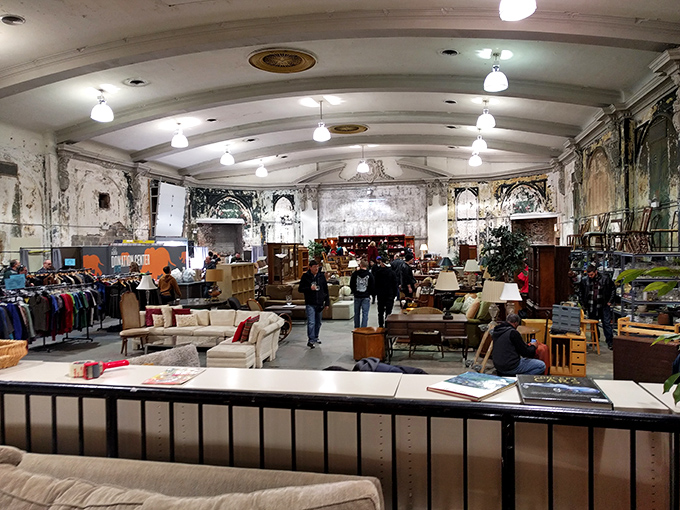 Vintage meets modern in this sprawling space where shoppers of all ages hunt for bargains beneath the watchful gaze of history.