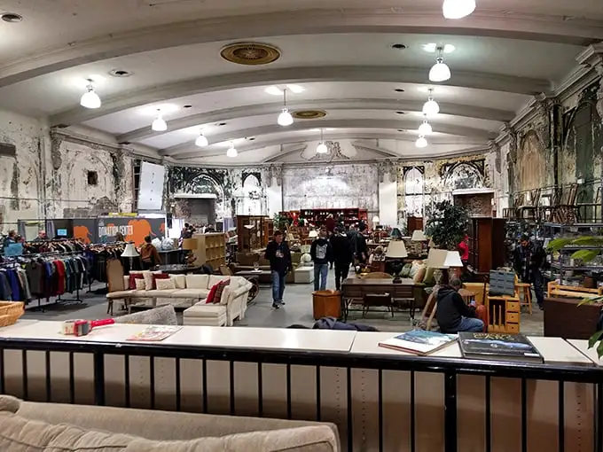 Vintage meets modern in this sprawling space where shoppers of all ages hunt for bargains beneath the watchful gaze of history.