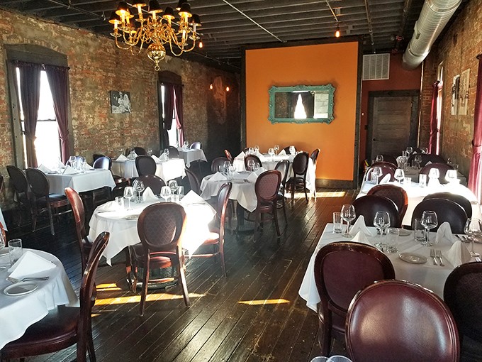 The dining room at Geraldine's feels like you've been invited to dinner at a particularly sophisticated friend's historic mansion.
