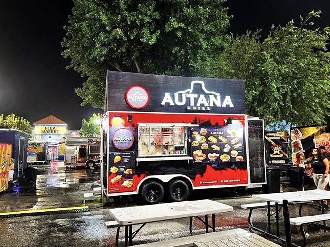 Autana Grill food truck stands ready to refuel hungry shoppers with Latin flavors—because bargain hunting burns serious calories.