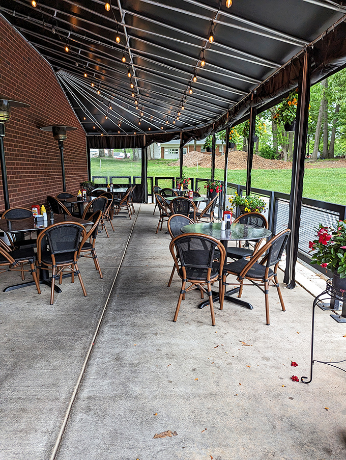 Al fresco dining with a side of nostalgia. G&A's patio offers a peaceful retreat where string lights and comfort food create the perfect Maryland evening.