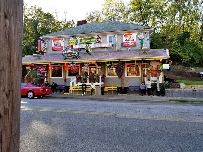 The house that burgers built. This unassuming structure, festooned with vintage signs, has been feeding Cincinnati's soul for generations.