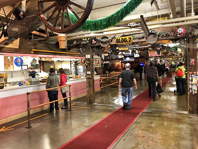 The food counter—where shopping stamina is restored with the universal market fuel of comfort foods and nostalgic snacks.