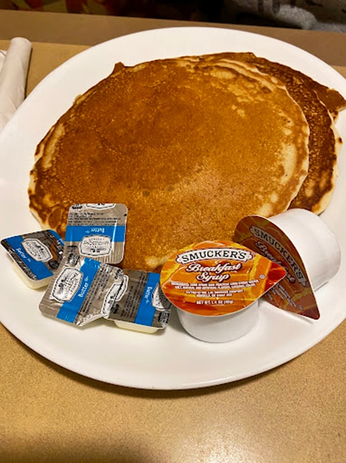 This isn't just a pancake—it's a golden disk of happiness that makes you forget every fancy brunch you've ever overpaid for.