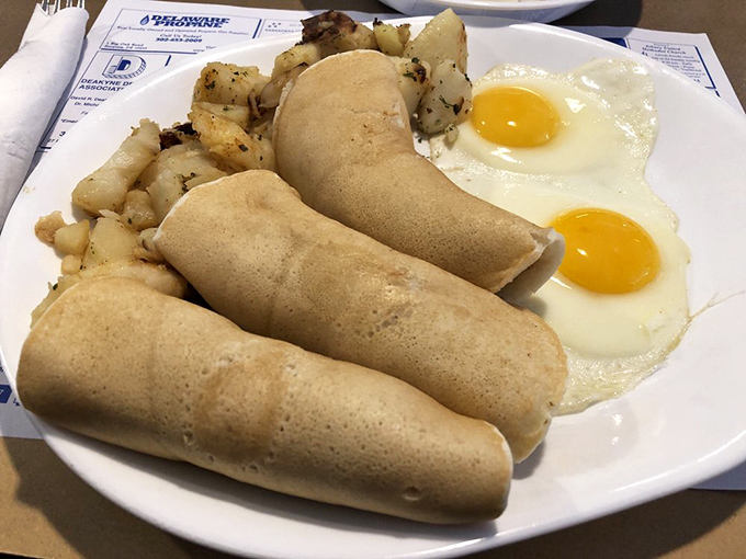 Scrapple: Delaware's breakfast of choice that divides humanity into two groups—those who love it and those who haven't tried it properly.