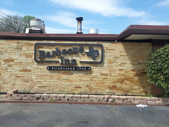 The stone facade proudly displays its Texas heritage—a culinary landmark that's outlasted trends, fads, and food crazes.