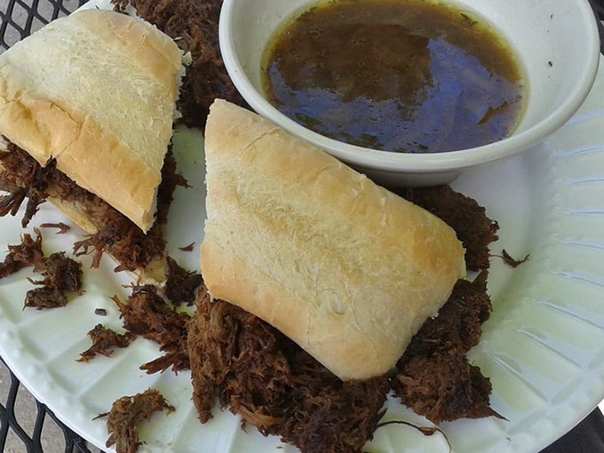 The French dip sandwich—tender, savory perfection with au jus for dipping. Proof that Myrtle's savory game is strong.