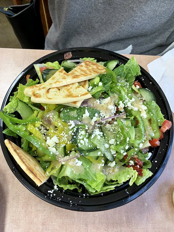 This Greek salad is the perfect sandwich wingman—crisp, bright, and ready to provide balance to your carb-heavy main event.
