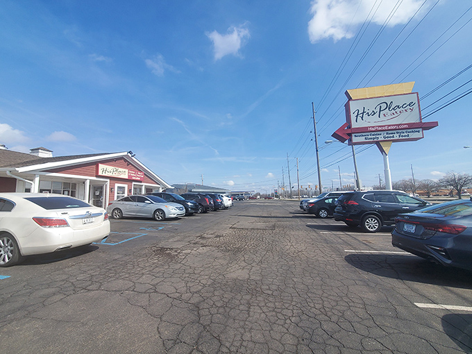 The packed parking lot tells the real story—this isn't just a restaurant, it's a destination worthy of a pilgrimage across county lines.