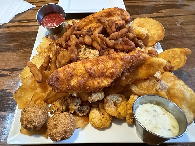 This seafood platter isn't just a meal—it's an edible expedition across the seven seas, no passport required.