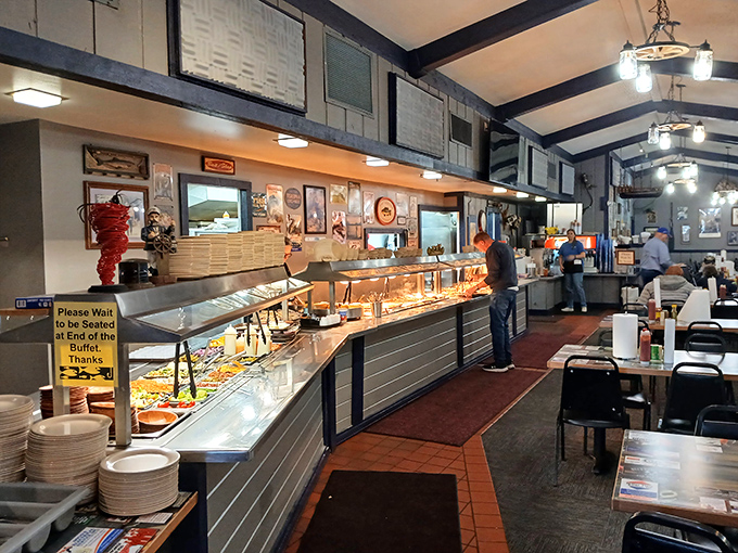 The buffet line—where dreams are made, diets are forgotten, and the only acceptable pace is "take your time, there's plenty more."