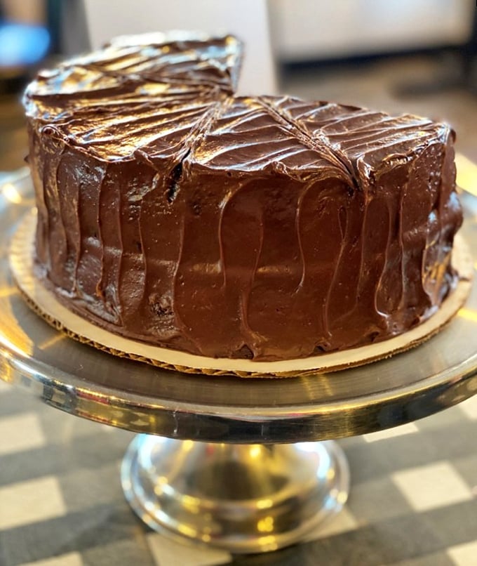 This chocolate cake isn't trying to be trendy or deconstructed—it's simply celebrating what cake should be: generous, indulgent, and worthy of celebration.
