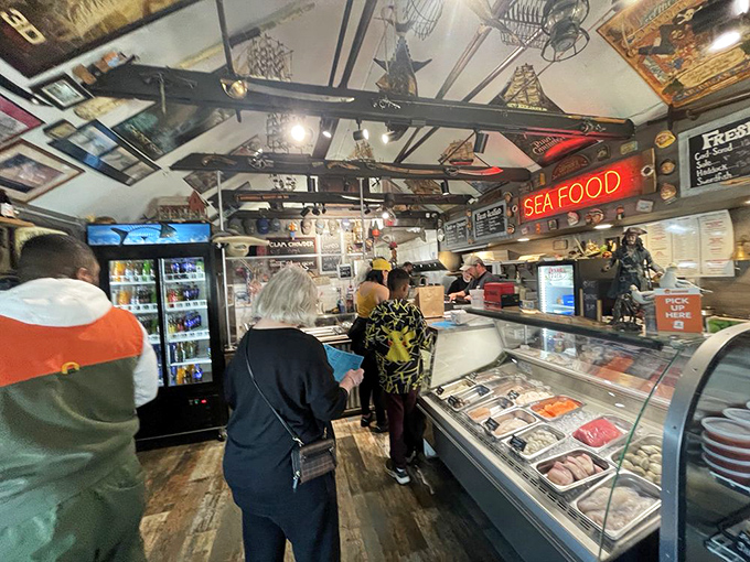 The line forms for a reason—locals and pilgrims alike know that patience is rewarded with seafood that makes the wait feel like a mere appetizer.