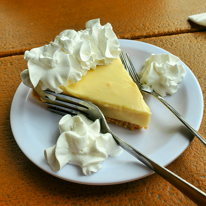 Key lime pie that strikes the perfect balance between sweet and tart—a sunny slice of Florida that somehow found its way to Virginia Beach.