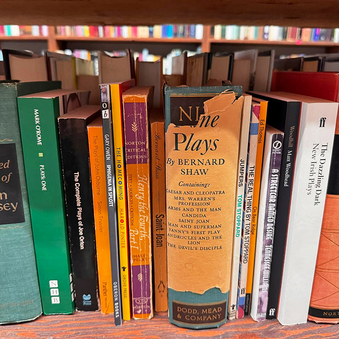 The lineup of plays and literature reads like a college syllabus of the good stuff. Bernard Shaw keeps company with esteemed literary neighbors.