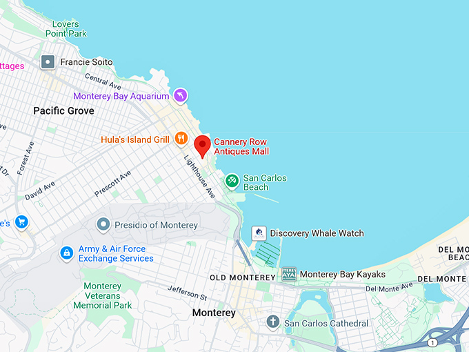 16. cannery row antiques mall map