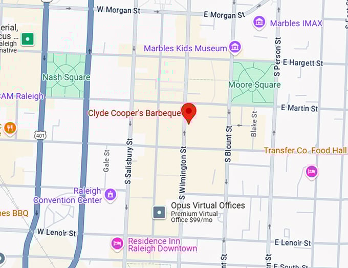 16. clyde cooper's barbeque map