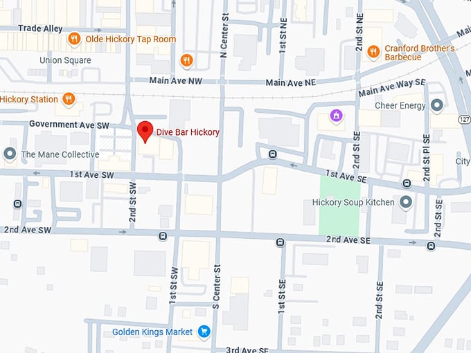 16. dive bar hickory map