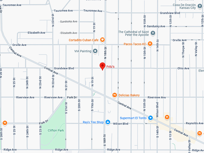 16. fritz's railroad restaurant (250 n 18 st) map