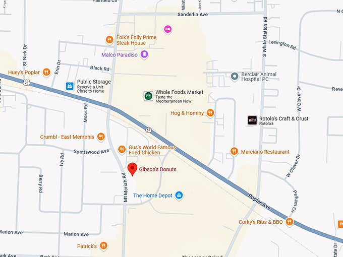16. gibson's donuts map