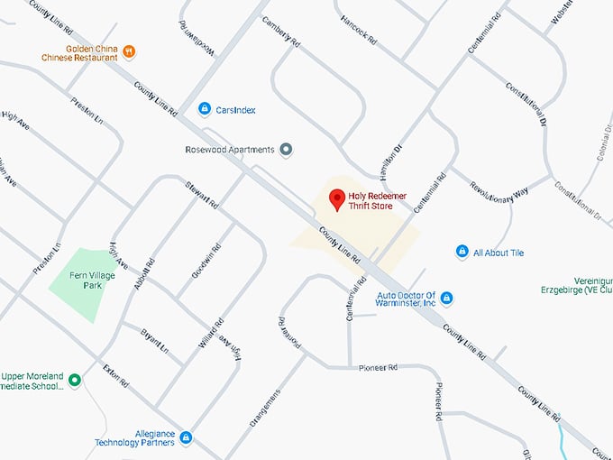 16. holy redeemer thrift store map