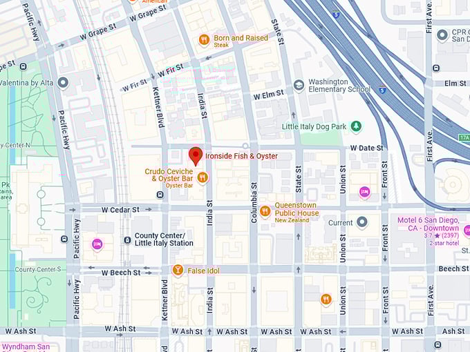 16. ironside fish & oyster map