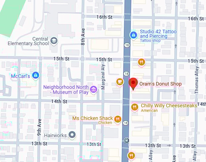 16. oram's donut shop map