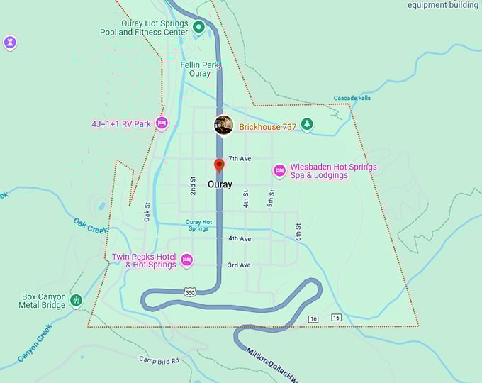 16. ouray colorado map