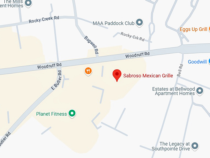 16. sabroso mexican grille map