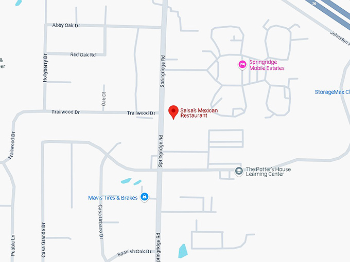 16. salsa's mexican restaurant map