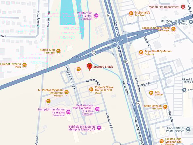 16. seafood shack map