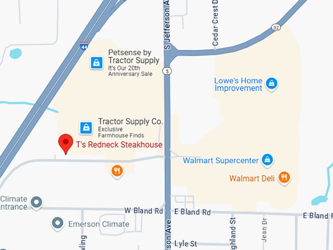 16. t's redneck steakhouse map