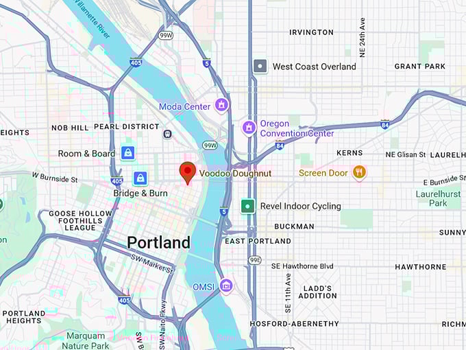 16. voodoo doughnut map