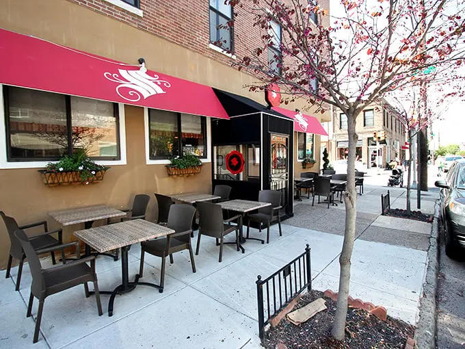 Outdoor seating at Santucci's – where Philadelphians debate the merits of square pizza while secretly planning their next visit.