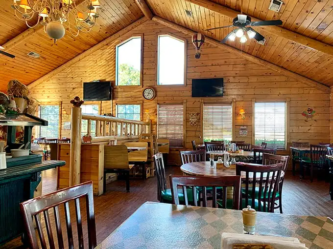 Warm wooden walls, vaulted ceilings, and simple furnishings create the perfect backdrop for serious eating. This isn't fancy—it's something better: authentic.