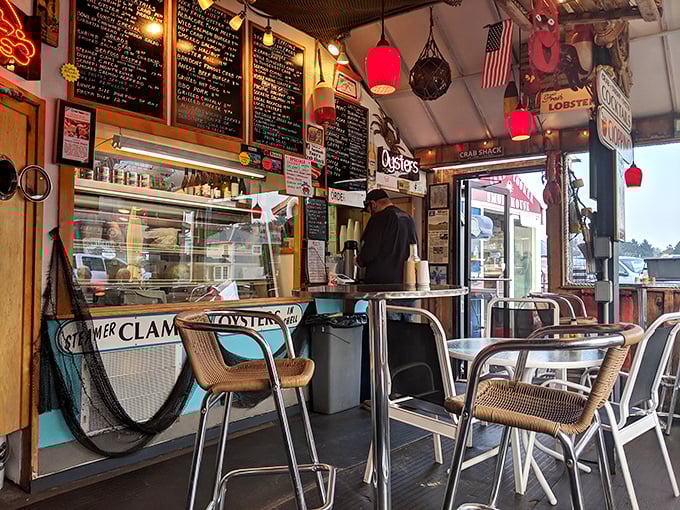 Where seafood dreams are born! Tony's interior is a delightful jumble of maritime charm and no-nonsense functionality. 