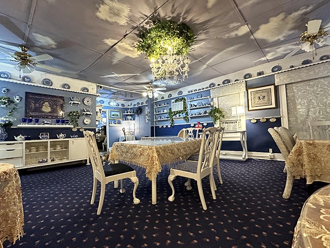 Step into The Chattaway's blue room and you've entered the world's most charming identity crisis – part English tea room, part Florida grandma's house, all delightful.