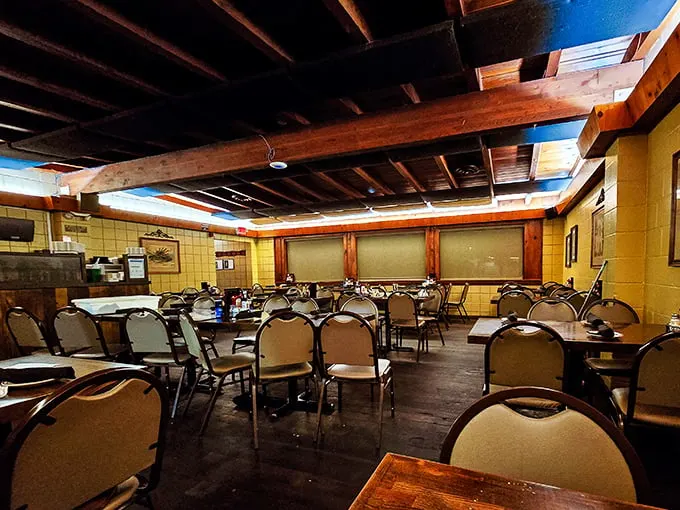The dining room at Jocko's embraces a "less is more" philosophy—except when it comes to the steaks, where "more is more" rules.
